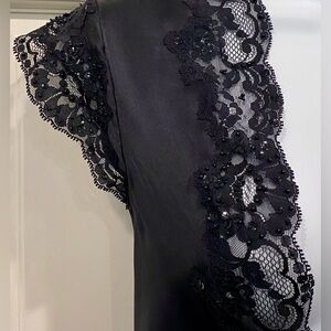 Soma | Intimates & Sleepwear | Soma Gorgeous Black Satin And Lace Robe ...